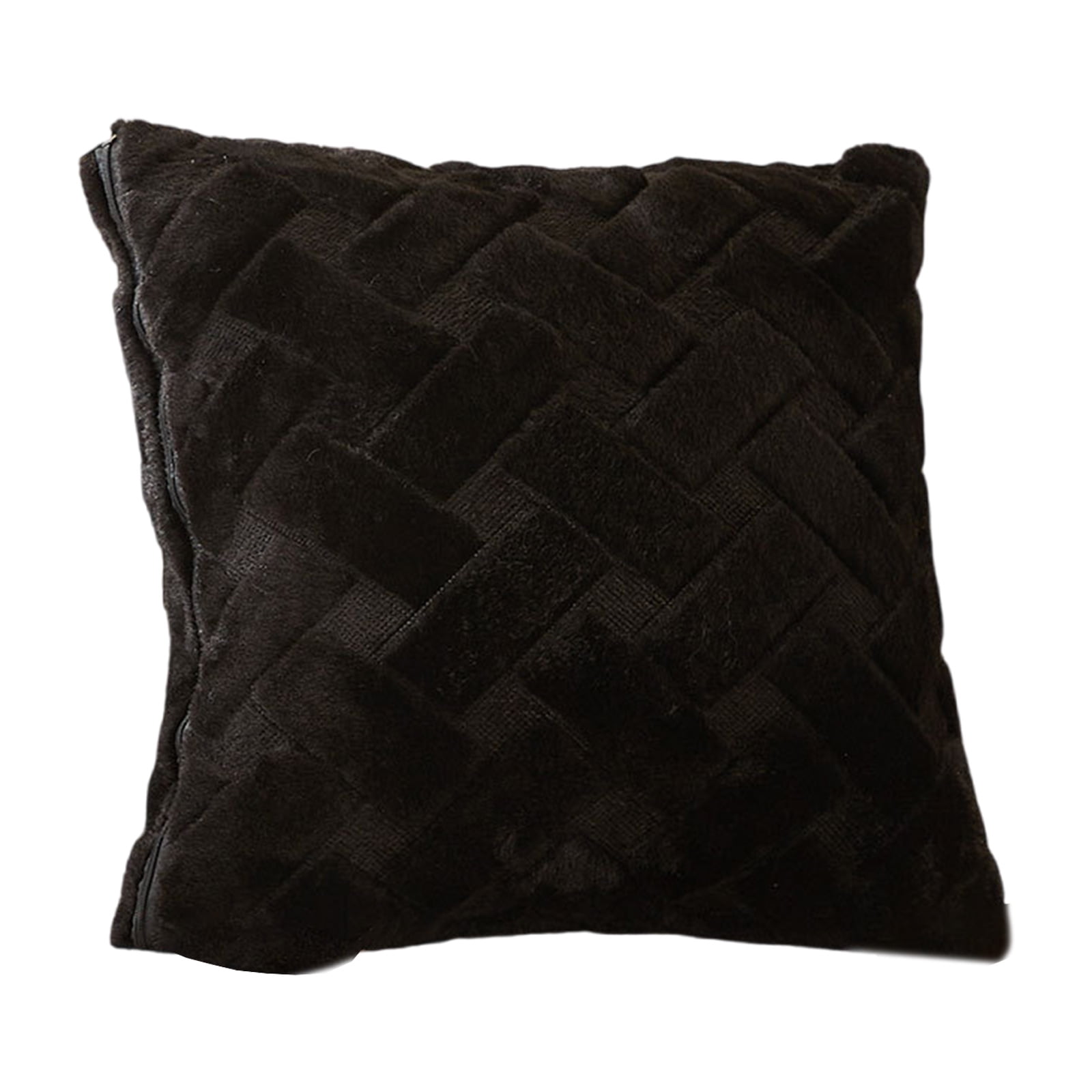 Comfort Faux Furry Sofa Pillow Covers in Subtle Striped Adding Warmth ...