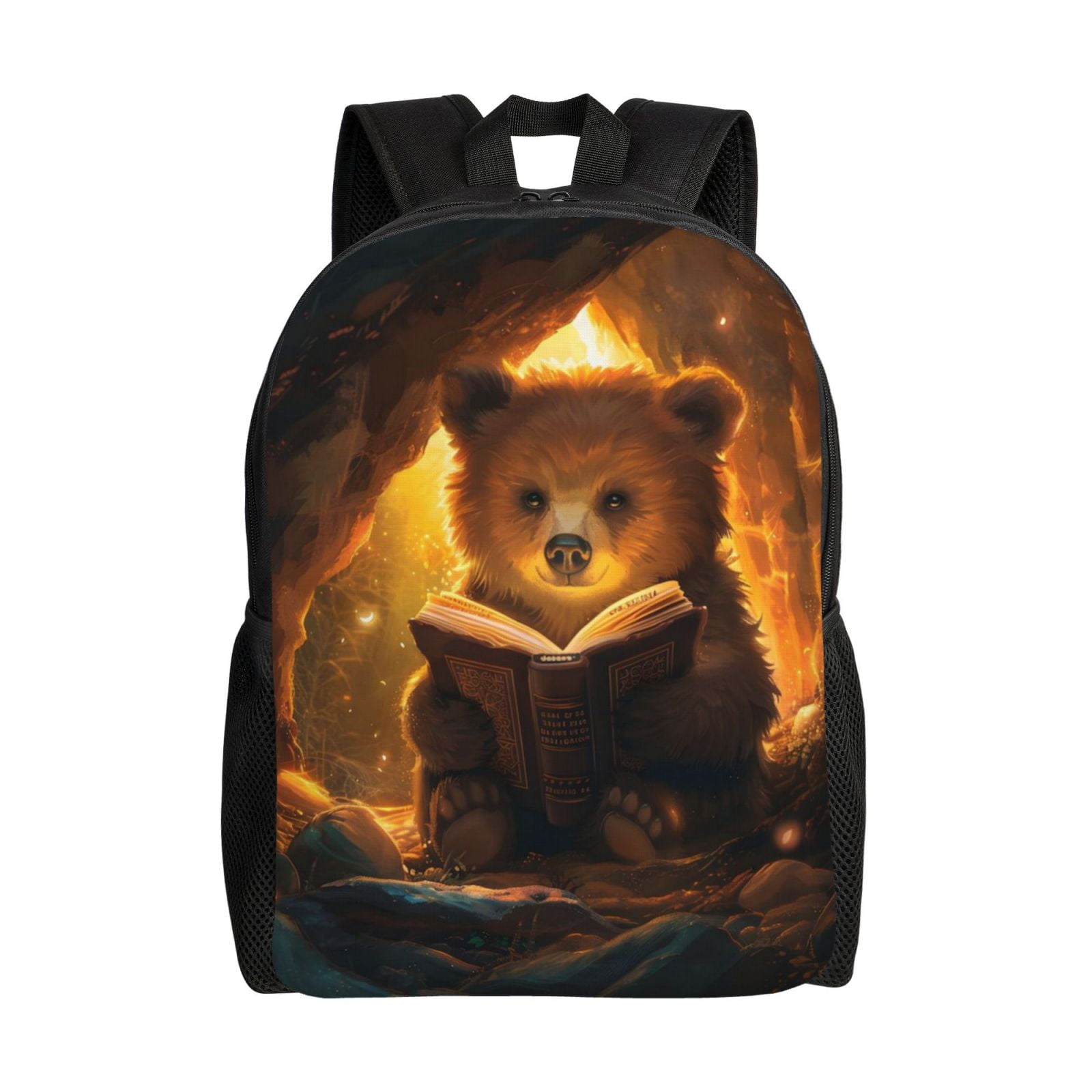 Comfort Fit Unisex Bear Reading Book Cave Backpack Great Design Durable ...