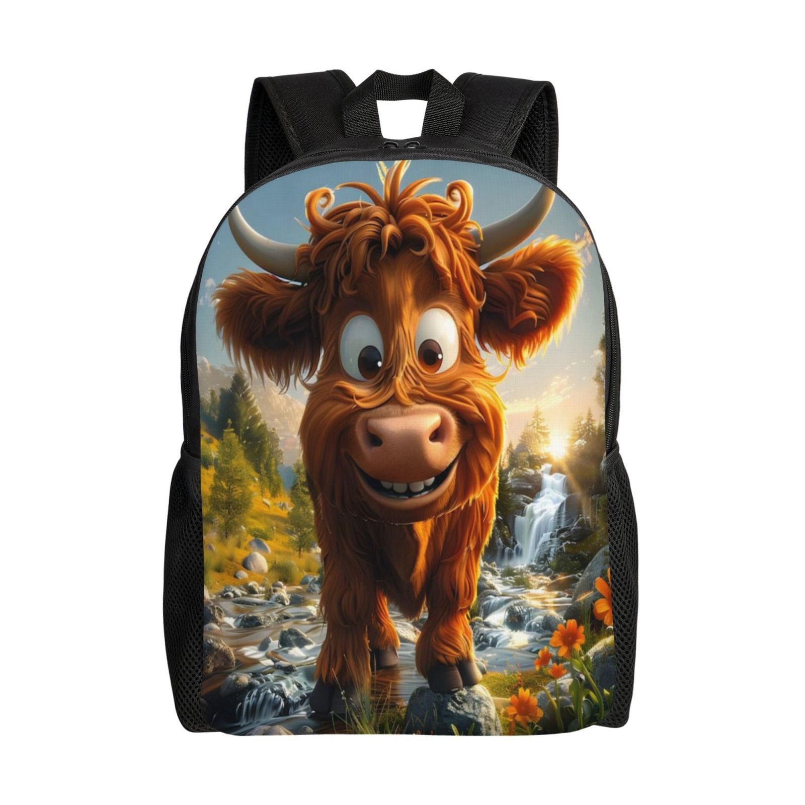 Comfort Fit Unisex Highland Cattle Smile Backpack Great Design Durable ...