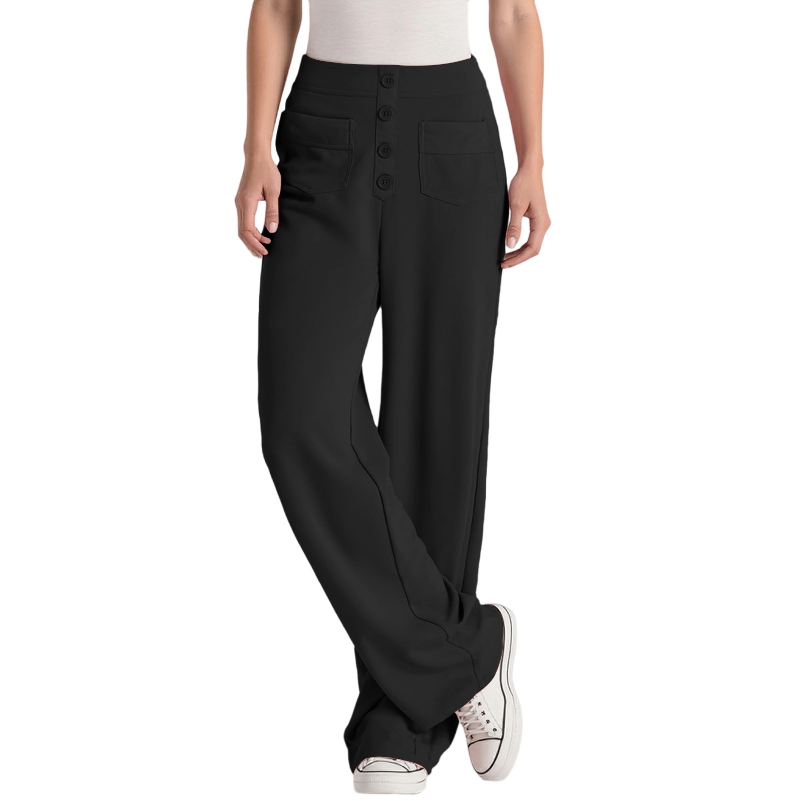 Comfort Fit Women's Tailored Work Slacks High Waist Stretchy Dress ...