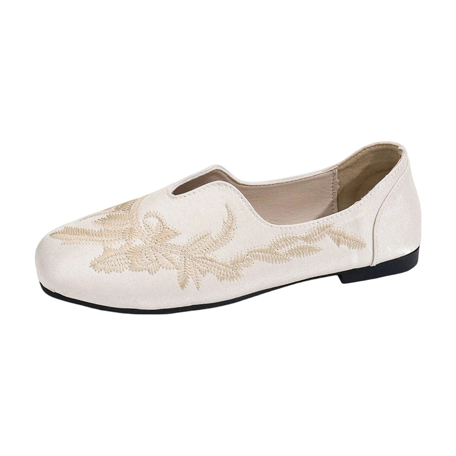 Comfort Flats For Women With Embroidery Slip On Style Soft Sole Cloth ...