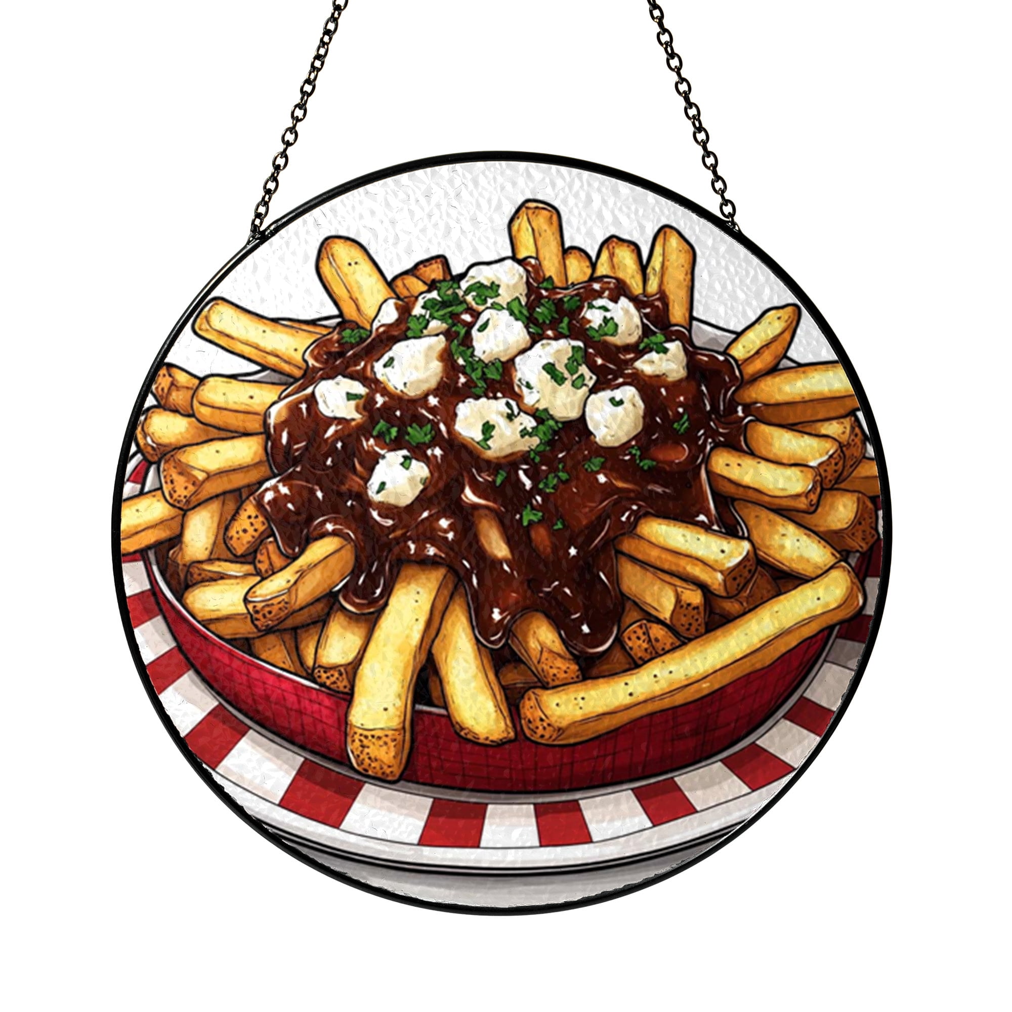 Comfort Food Window Hanging Suncatcher, Stained Glass Style Fries and ...
