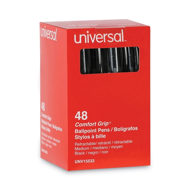 Universal UNV15533 1 mm Comfort Grip Retractable Ballpoint Pens ...