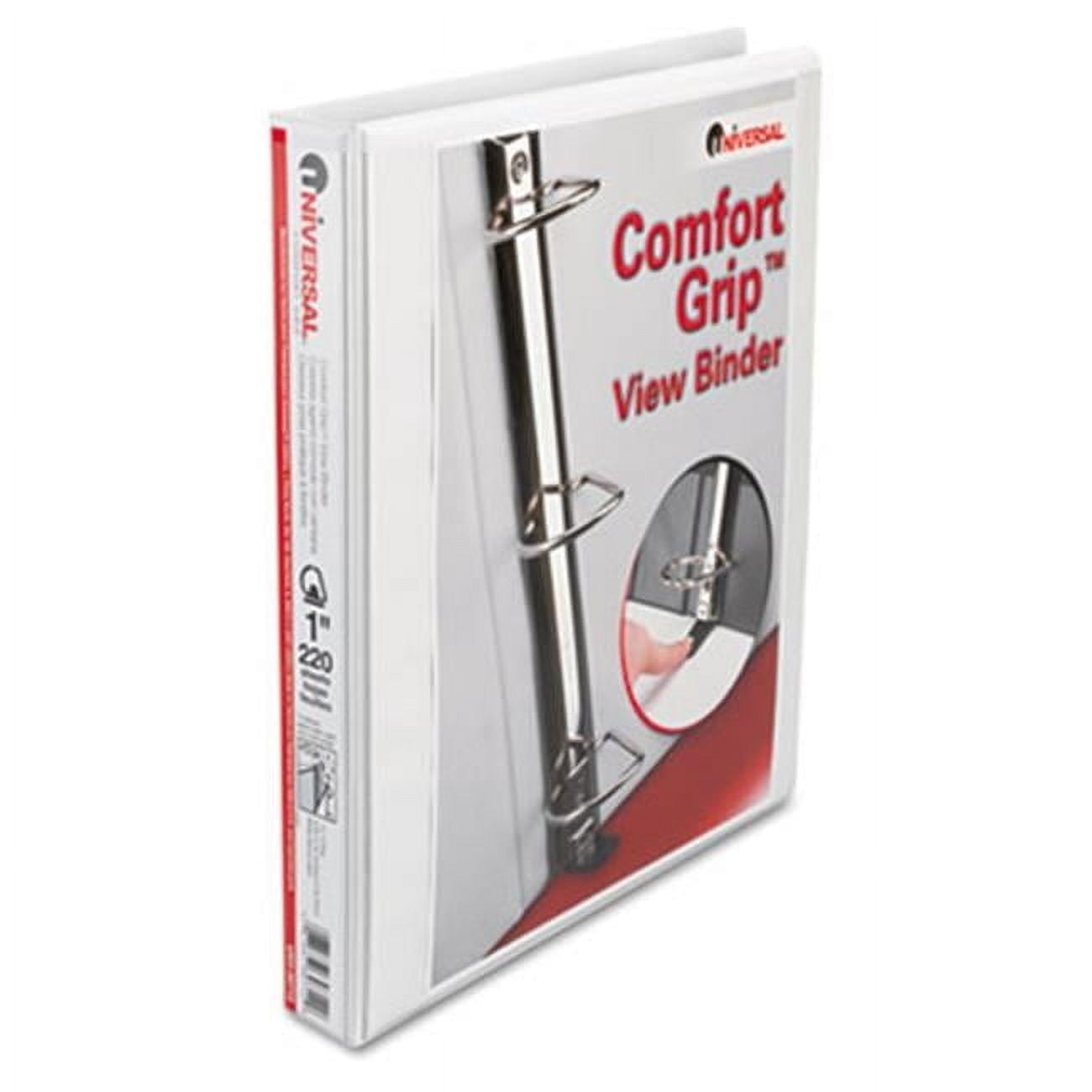 Comfort Grip Deluxe Plus D-Ring View Binder 1'' Capacity White ...
