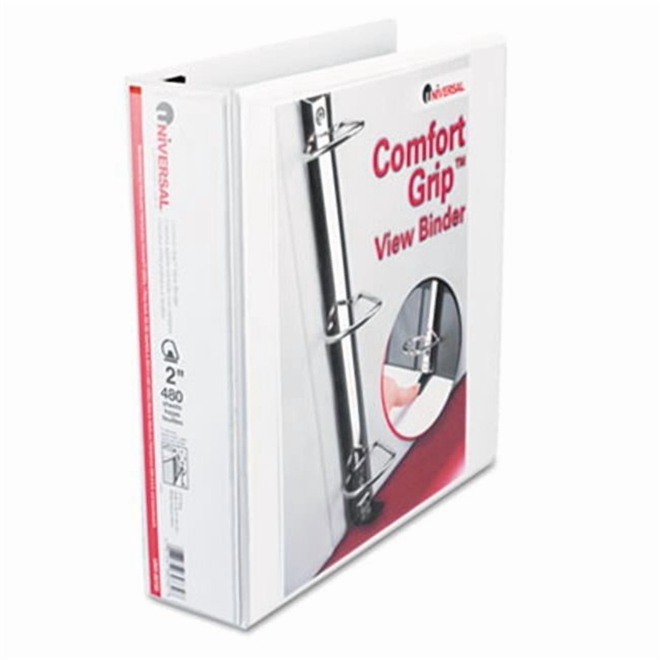 Comfort Grip Deluxe Plus D-Ring View Binder 2'' Capacity White ...