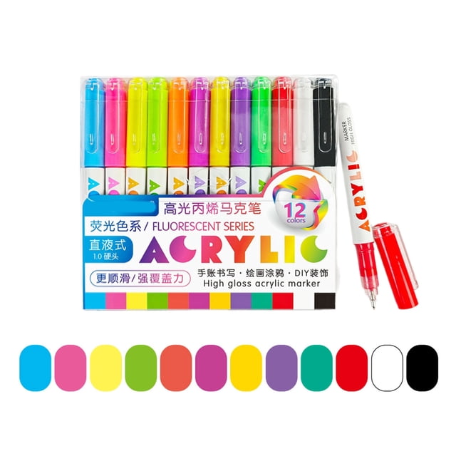 Comfort Grip Glowing in Dark Markers Permanent Liquid Ink for ...
