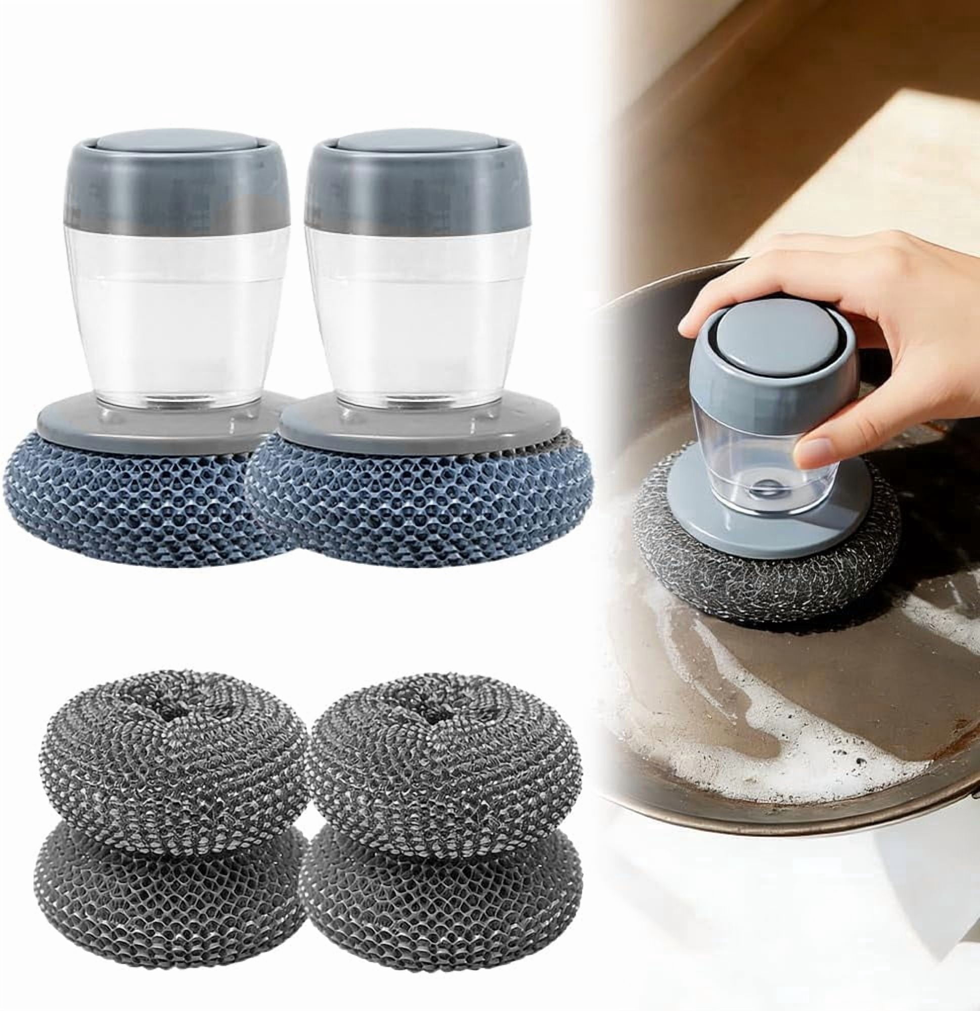 Comfort Grip Soap Dispensing Kitchen Scrub Brush 2026 New, Built-in ...