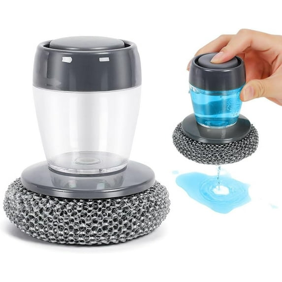 Comfort Grip Soap Dispensing Kitchen Scrub – Dish Brush with Built-in ...
