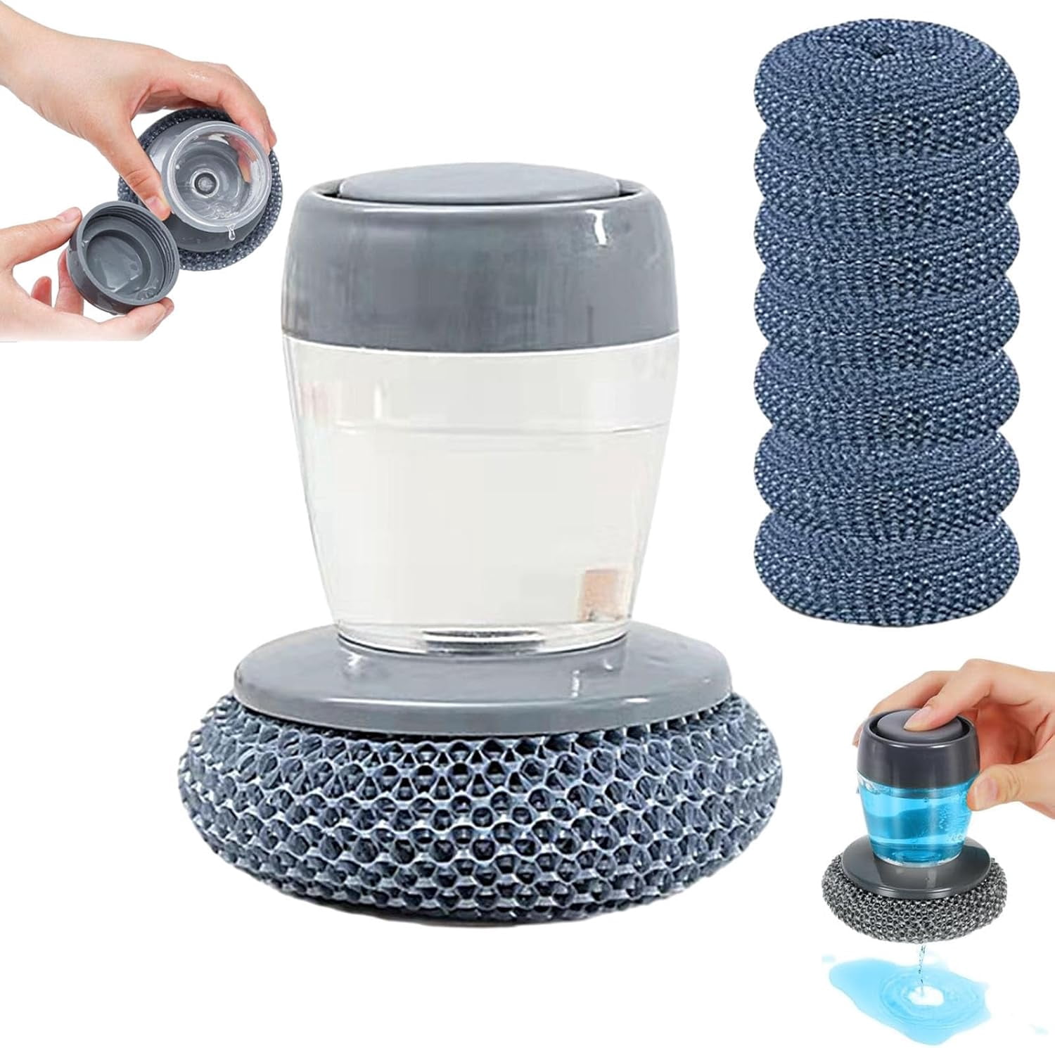 Comfort Grip Soap Dispensing Kitchen Scrub, Kitchen Scrub Brush with ...