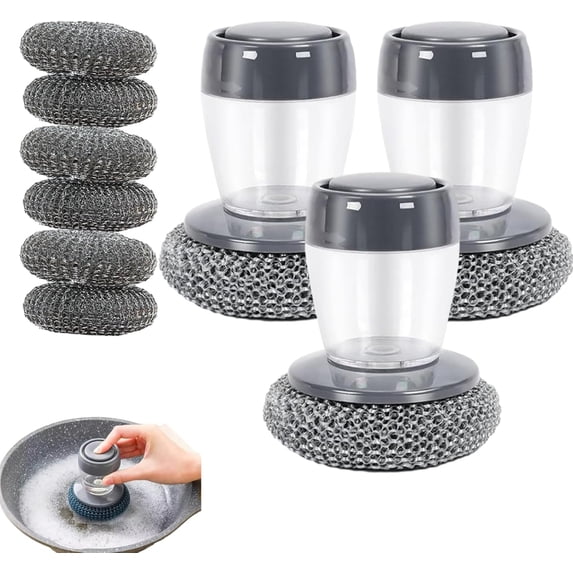 Comfort Grip Soap Dispensing Kitchen Scrub, Multifunctional Pressing ...