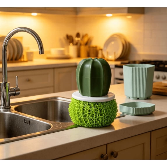 Comfort Grip Soap Dispensing Kitchen Scrub Soap Dispensing Dish Brush ...