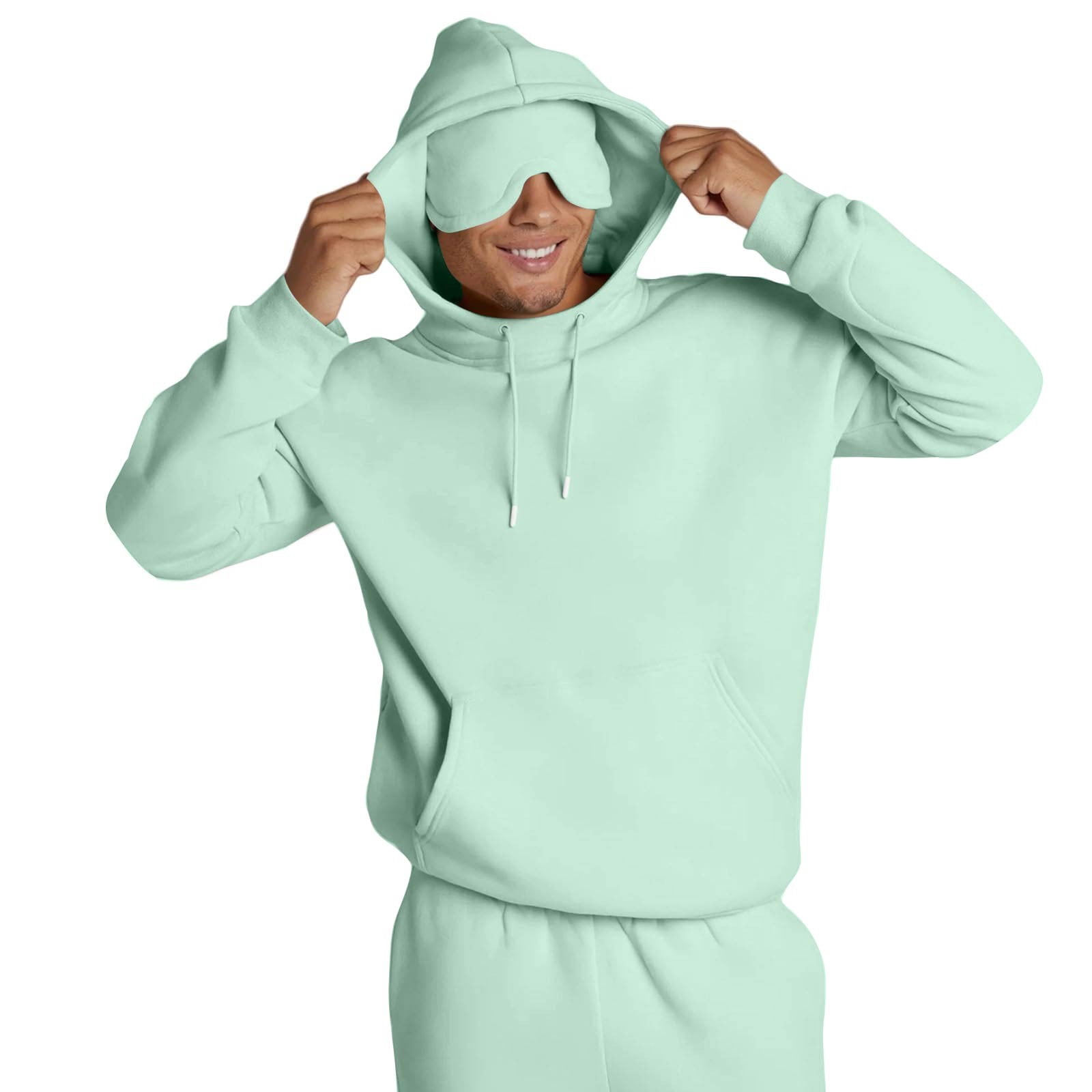 Comfort Hoodie with Eye Mask Built In,Airplane Mode Travel Hoodie Comfy ...