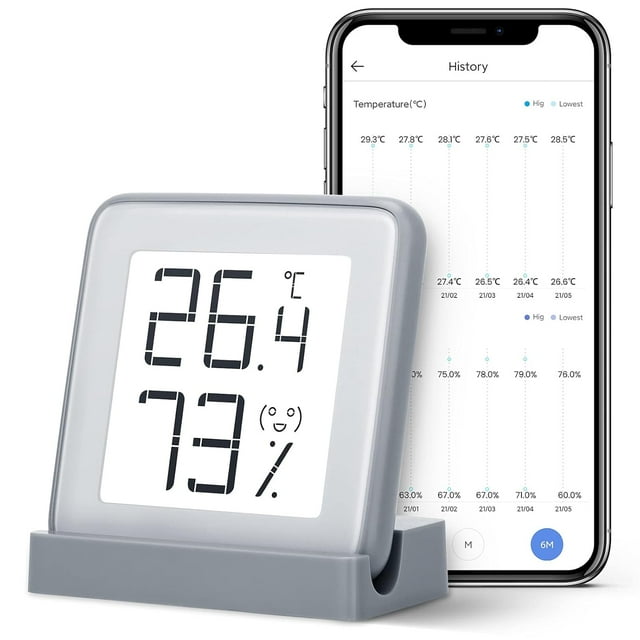 Comfort Indicator Hygrometer, Wireless Sensor with 3 Mounting Options ...