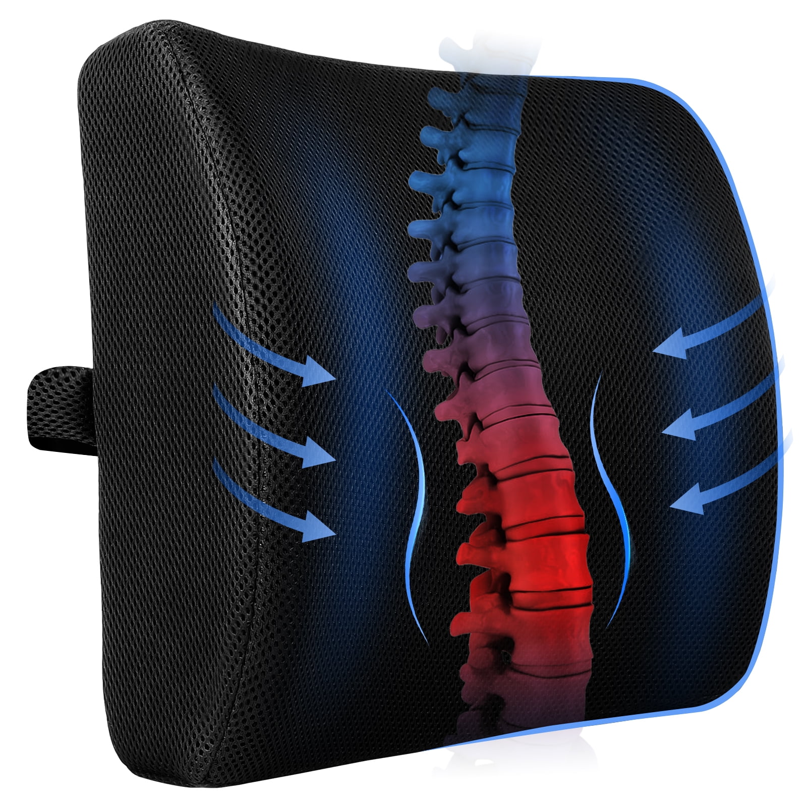 Comfort Lumbar Support Pillow for Office Chair, Memory Foam Back ...