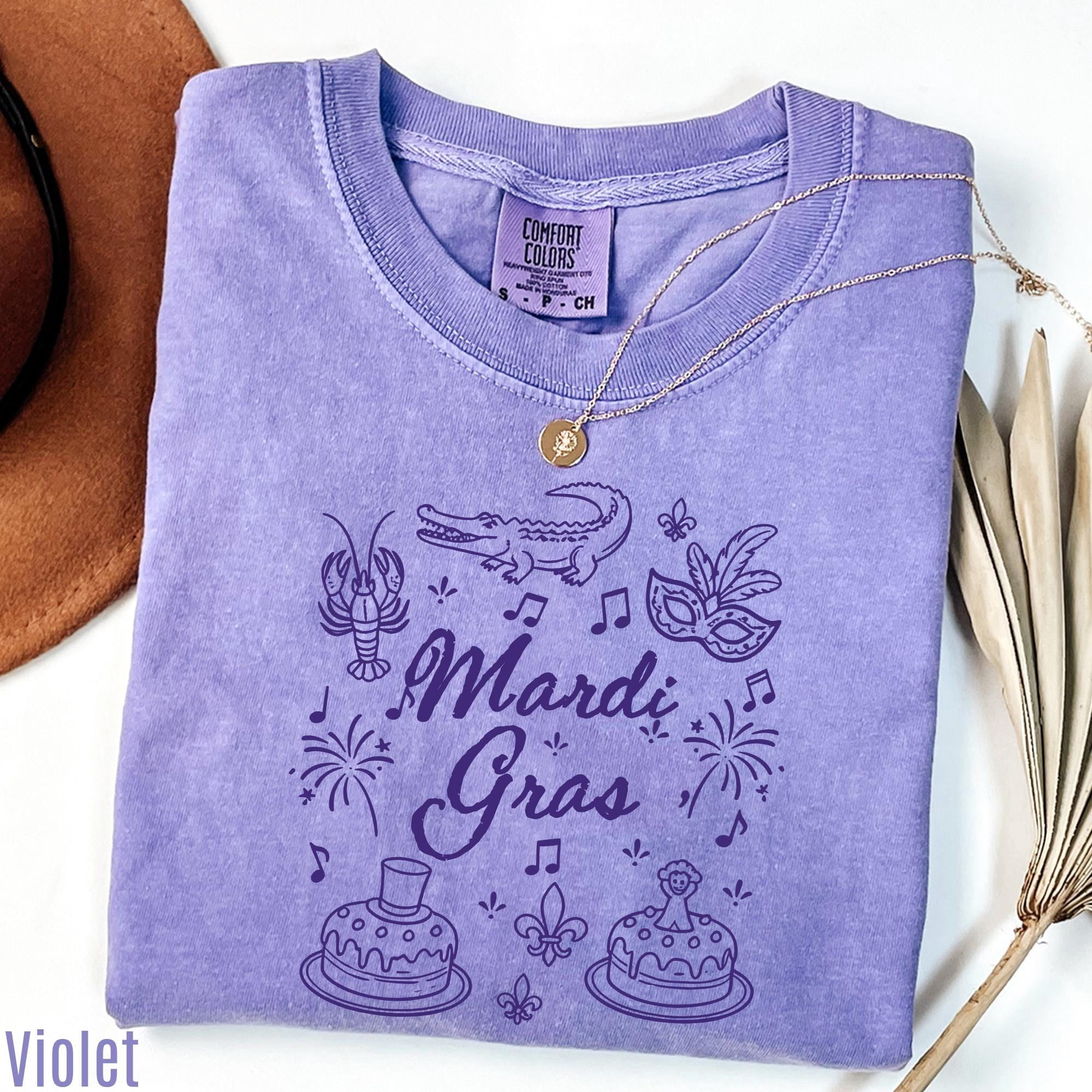 Comfort Mardi Gras Shirt, Mardi Gras Doodle Shirt, Doodle Lover Shirt ...