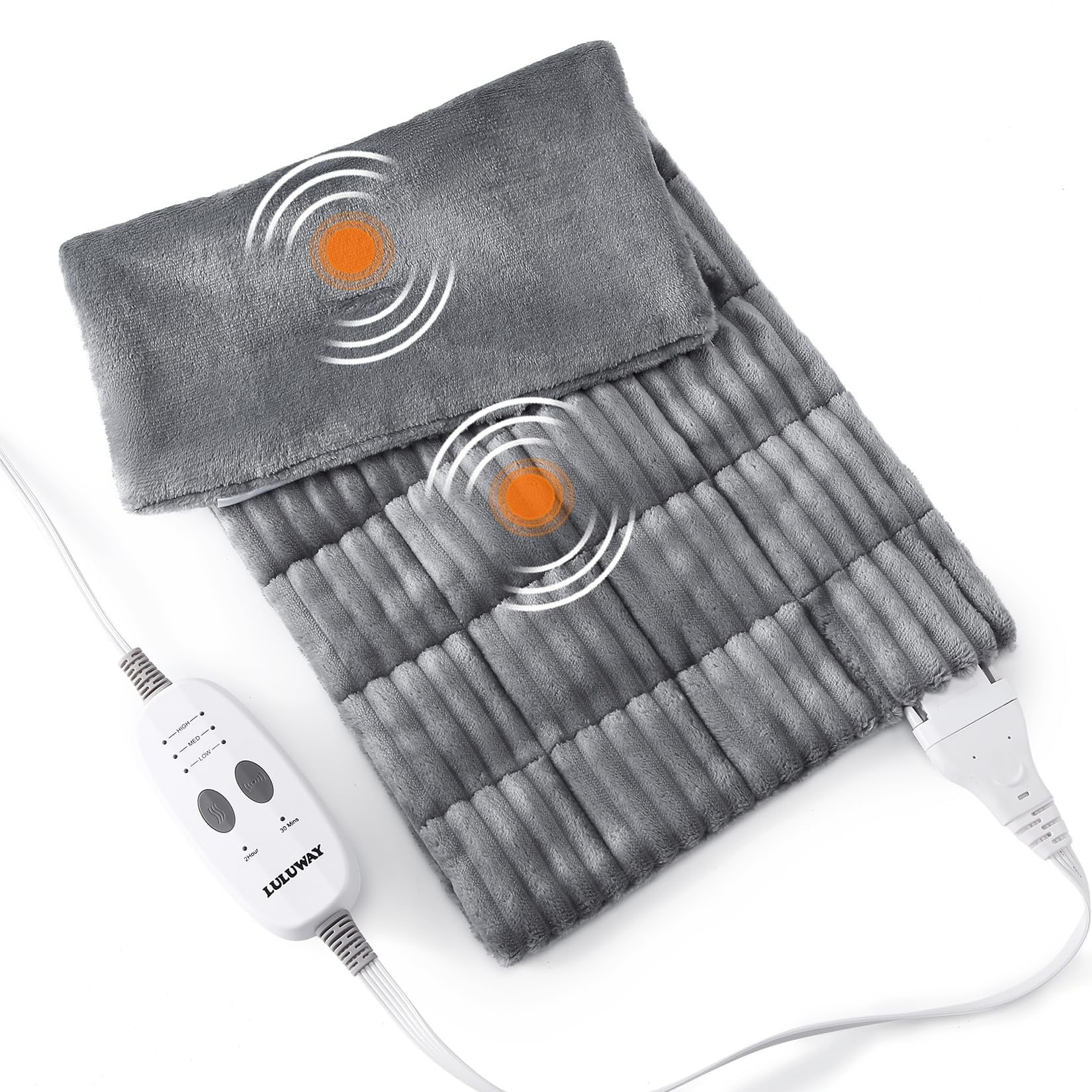Comfort Massaging Weighted Heating Pad with Massaging Vibrations ...