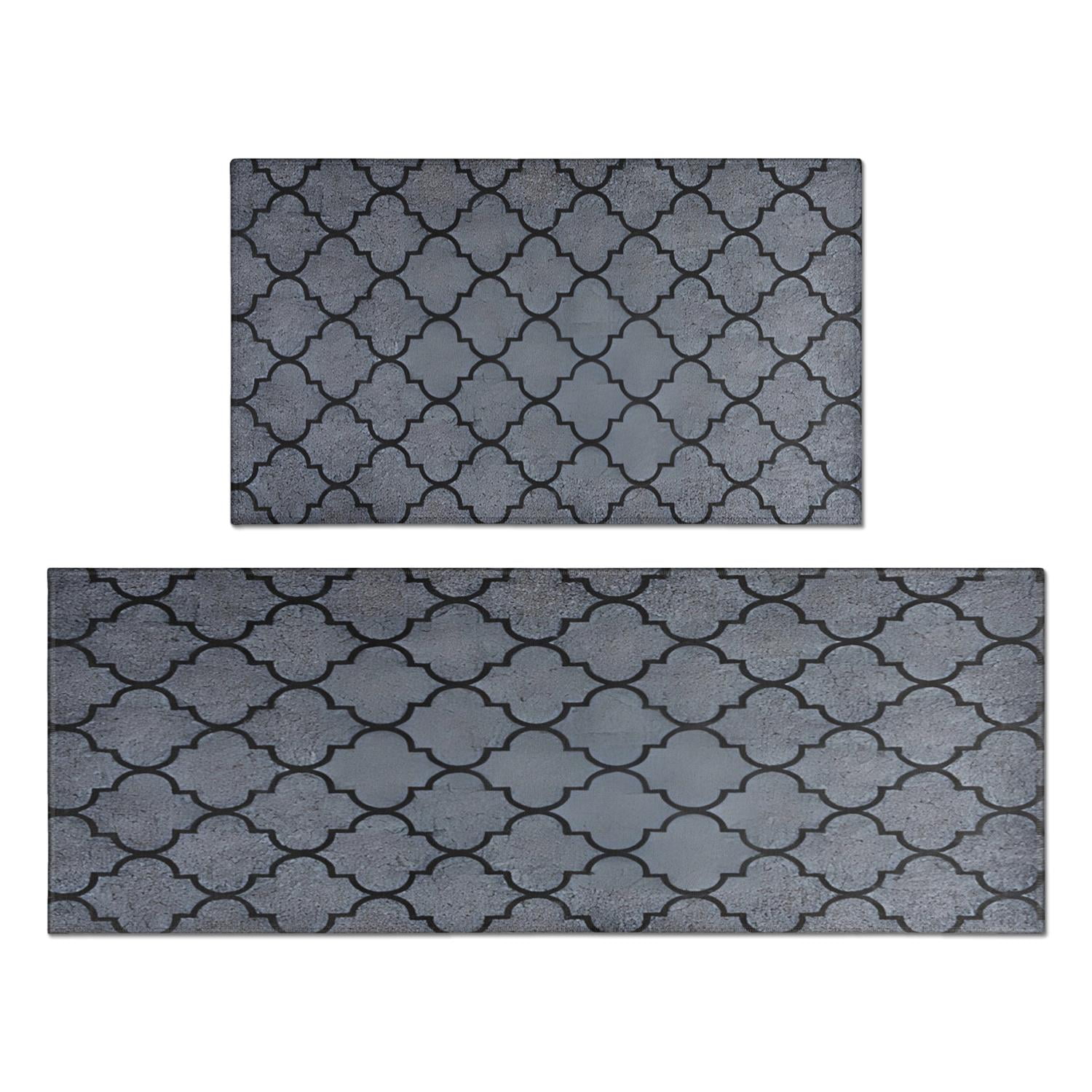 Comfort Meets Style: 2PC Cushioned Anti-Fatigue Kitchen Mats - Non-Skid ...