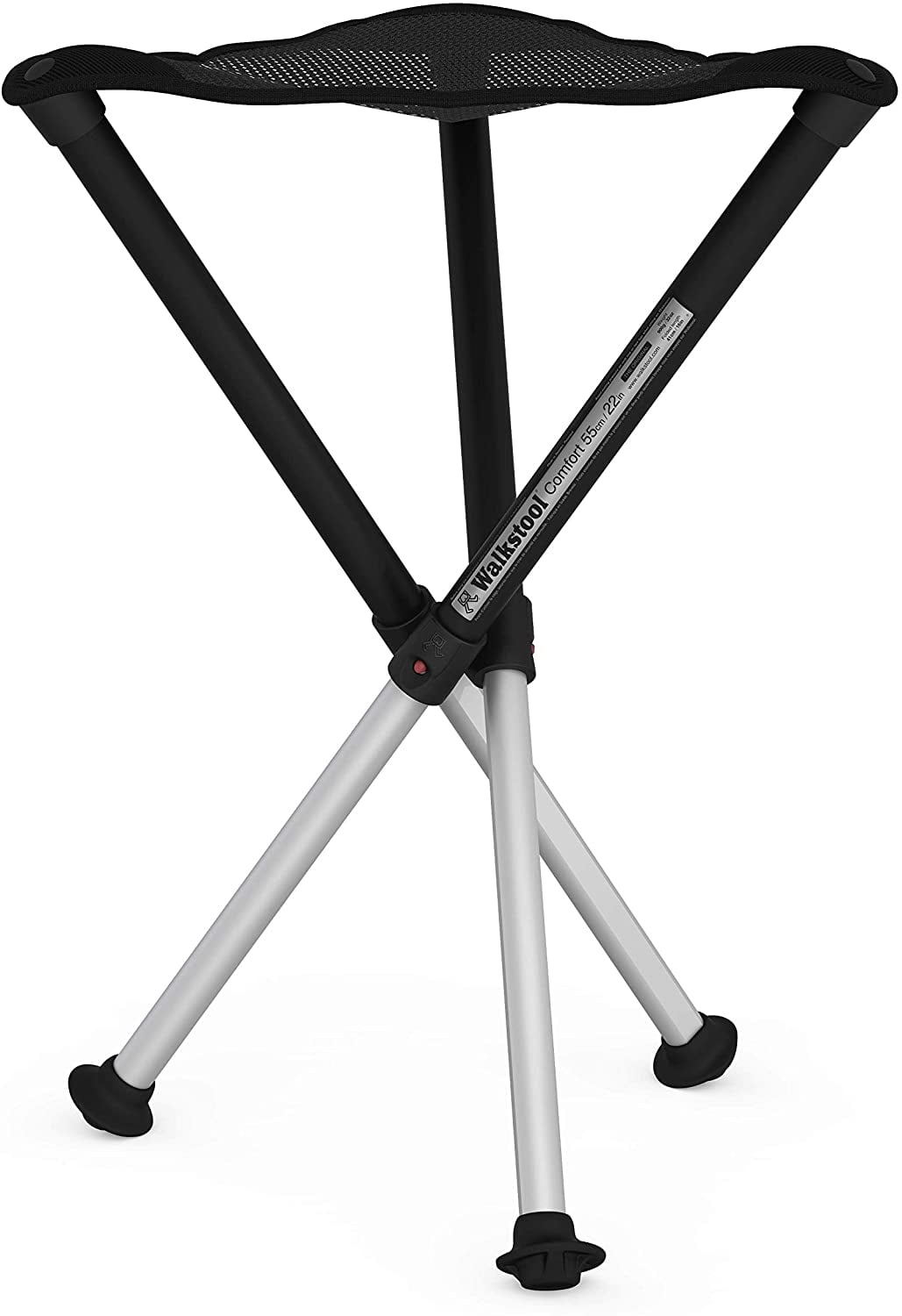 Comfort Model - Black and Silver - 3 Legged Folding Stool in Aluminium ...