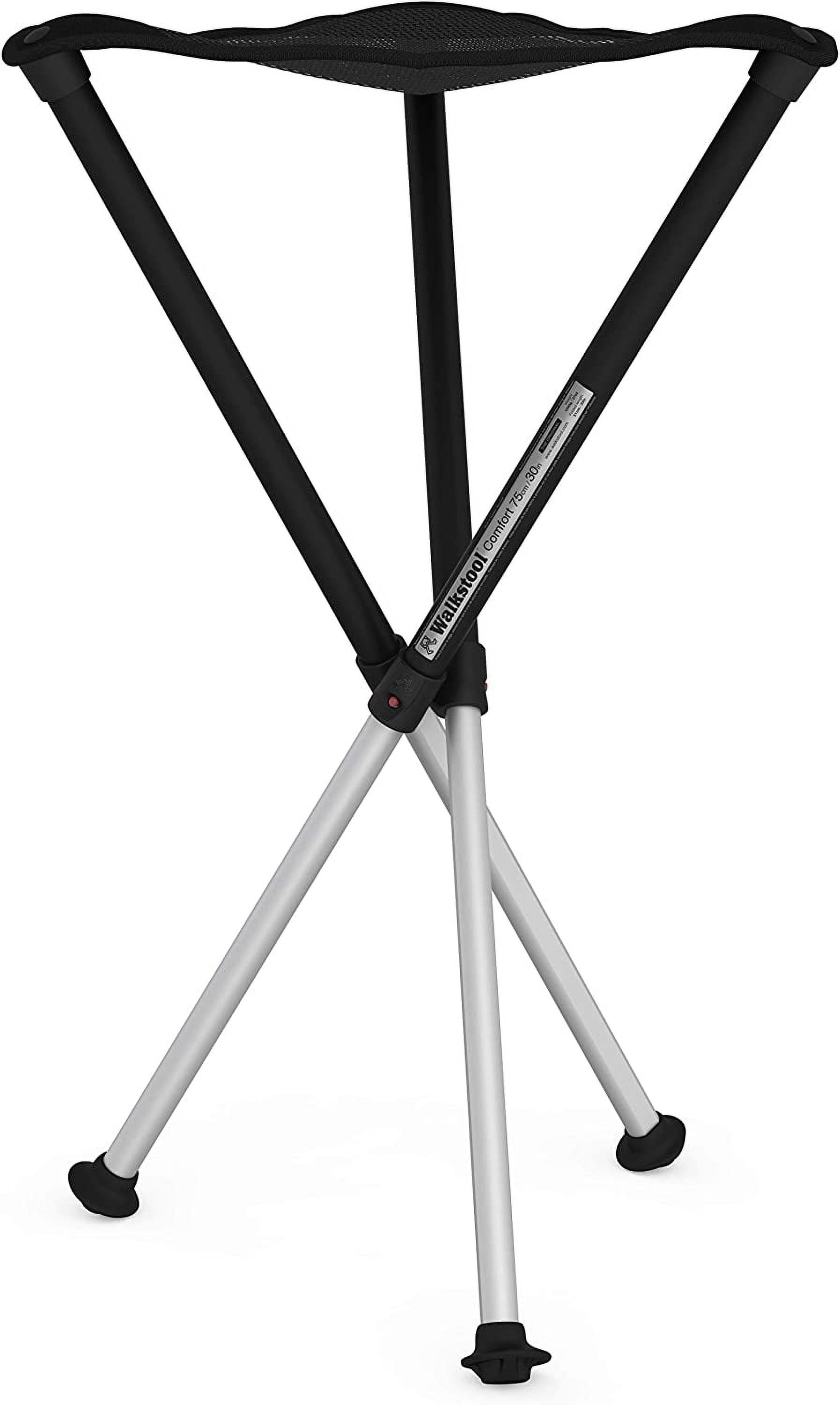 Comfort Model - Black and Silver - 3 Legged Folding Stool in Aluminium ...