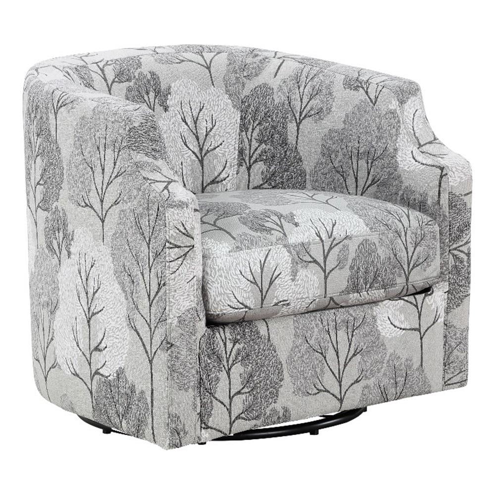 Comfort Pointe Banyon Gray Floral Fabric Upholstered Swivel Glider ...