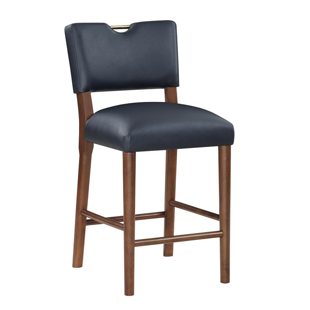 Comfort Pointe Bonito 26" Upholstered Barstools in Blue Faux Leather ...