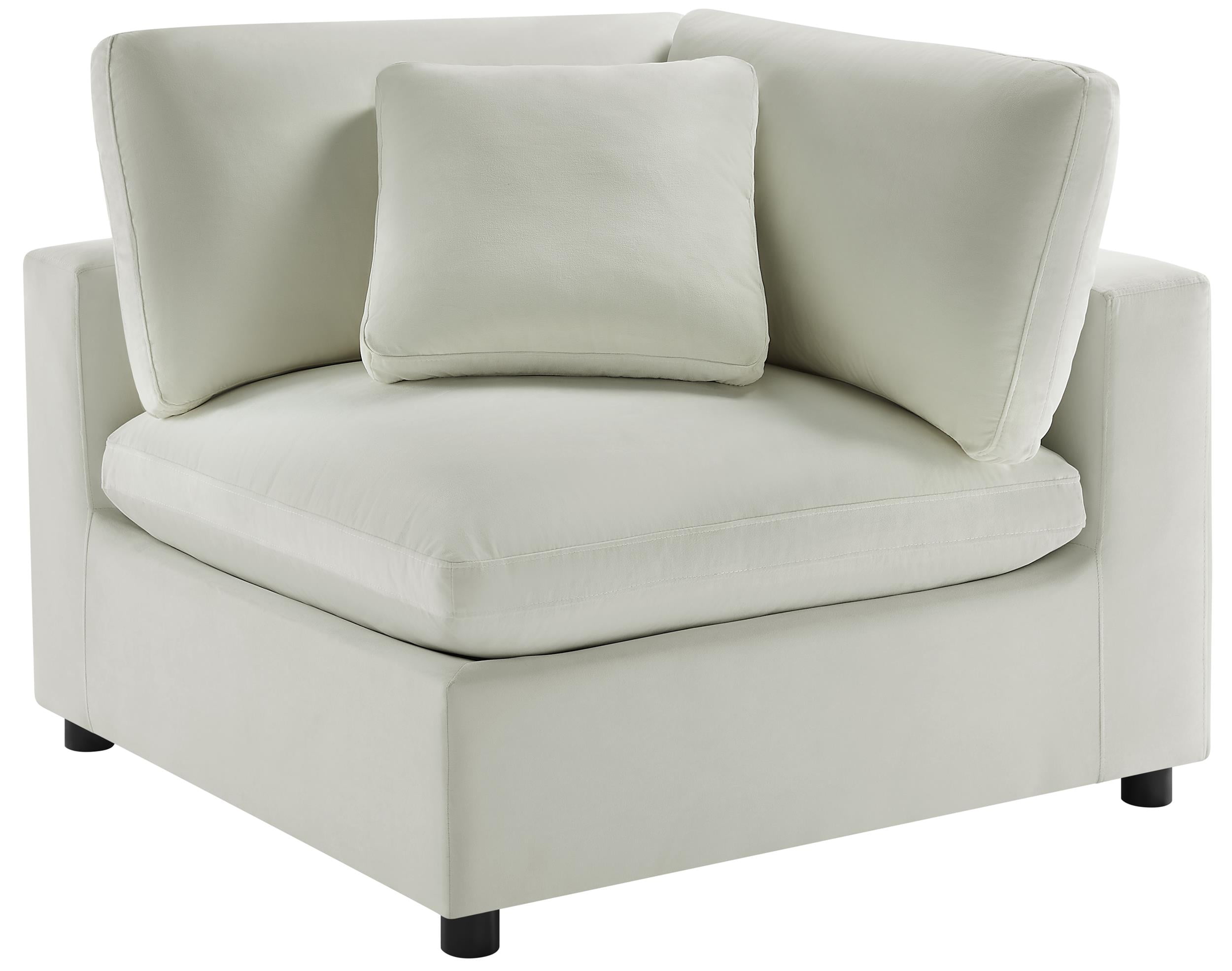 Comfort Pointe Casella Corner Wedge Chair in Ivory Performance Fabric ...
