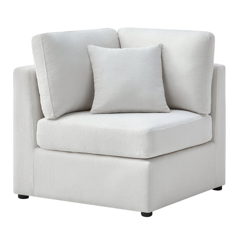 Comfort Pointe Chandler Ivory Performance Fabric Corner Wedge Accent Chair - Walmart.com