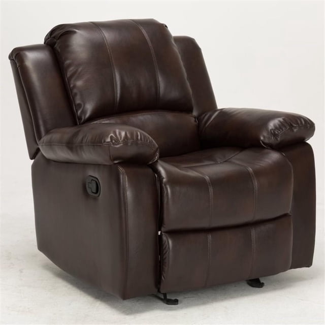 Comfort Pointe Clifton Burnished Brown Faux Leather Glider Rocker ...