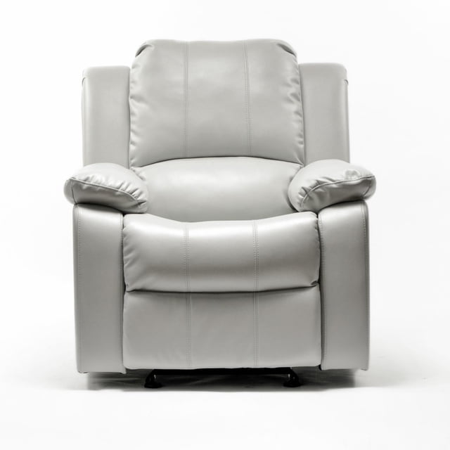 Comfort Pointe Clifton Dove White Faux Leather Glider Rocker Recliner ...