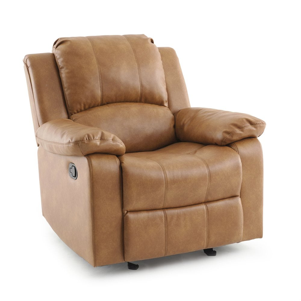 Comfort Pointe Clifton Rocking Reclining Chair, Saddle Brown Faux ...