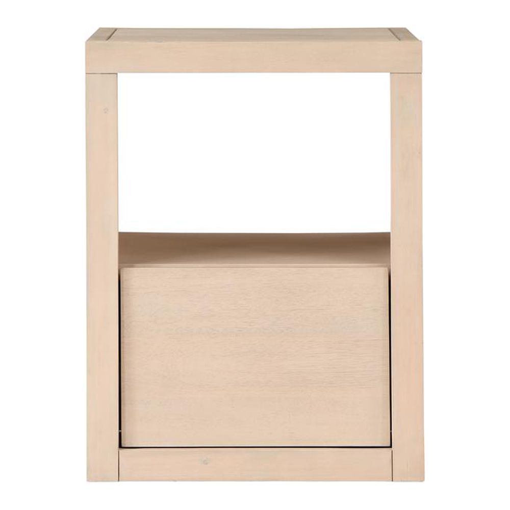 Comfort Pointe Cyrus Nightstand, 1 Drawer, White Wash Finish, Acacia ...
