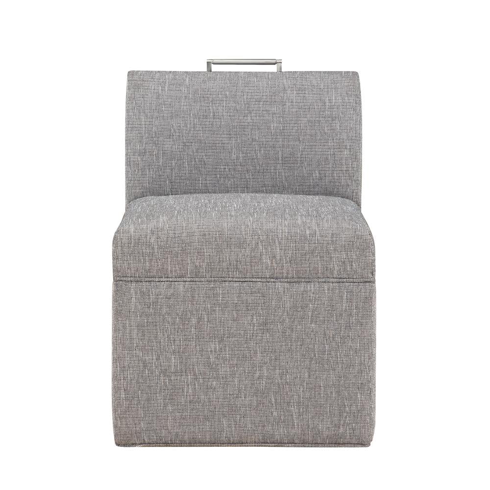 Comfort Pointe Delray Modern Fabric Upholstered Caster Chair in Ashen ...