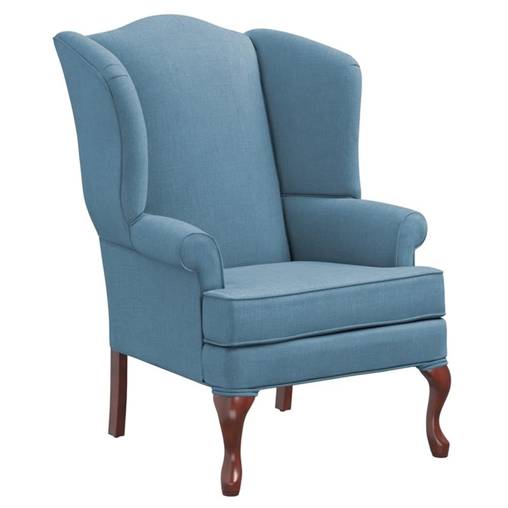 Comfort Pointe Erin Blue Fabric Traditional Wing Back Accent Chair ...