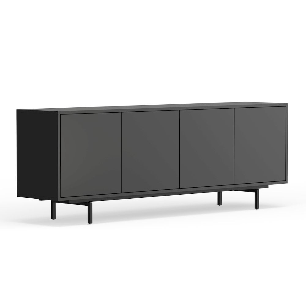 Comfort Pointe Graysen Black Laminate 4 Door TV Console - Walmart.com