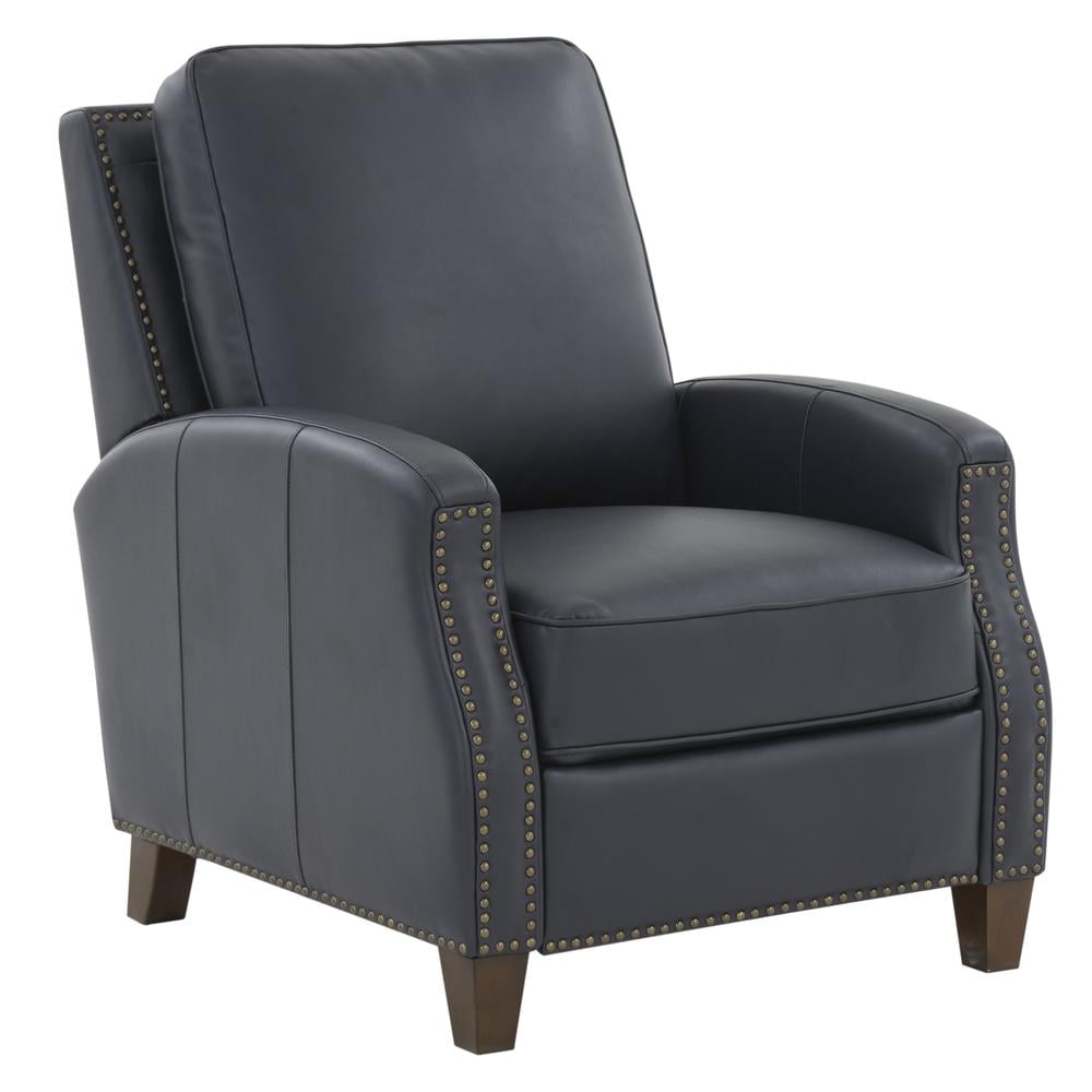 Comfort Pointe James Midnight Blue Faux Leather Push Back Recliner ...