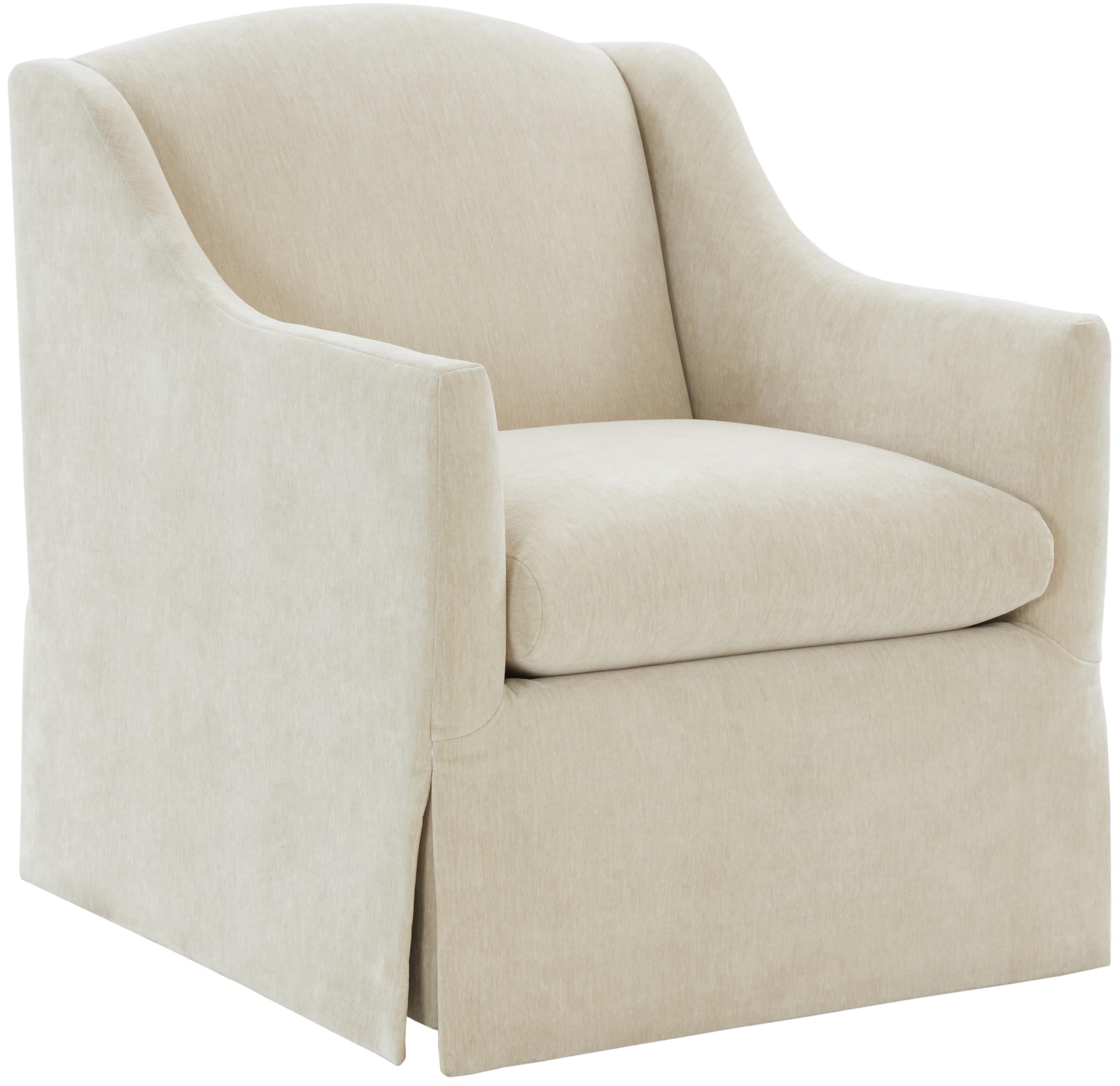 Comfort Pointe Ludlow Skirted Swivel Beige Polyester Fabric Accent ...