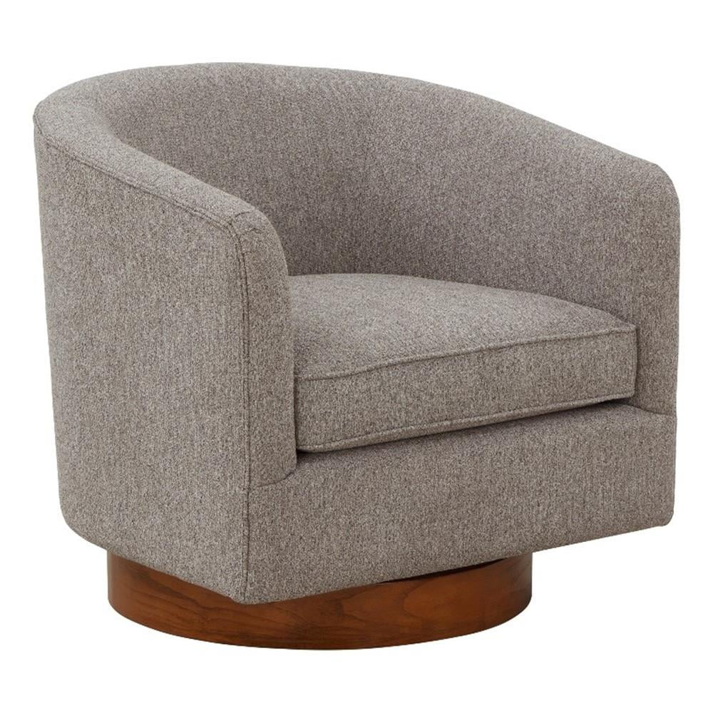 Comfort Pointe Muriel Gray Mist Fabric Wood Base Swivel Accent Chair ...