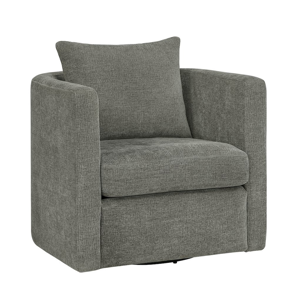 Comfort Pointe Sheldon Dark Gray Fabric Swivel Barrel Accent Chair - Walmart.com
