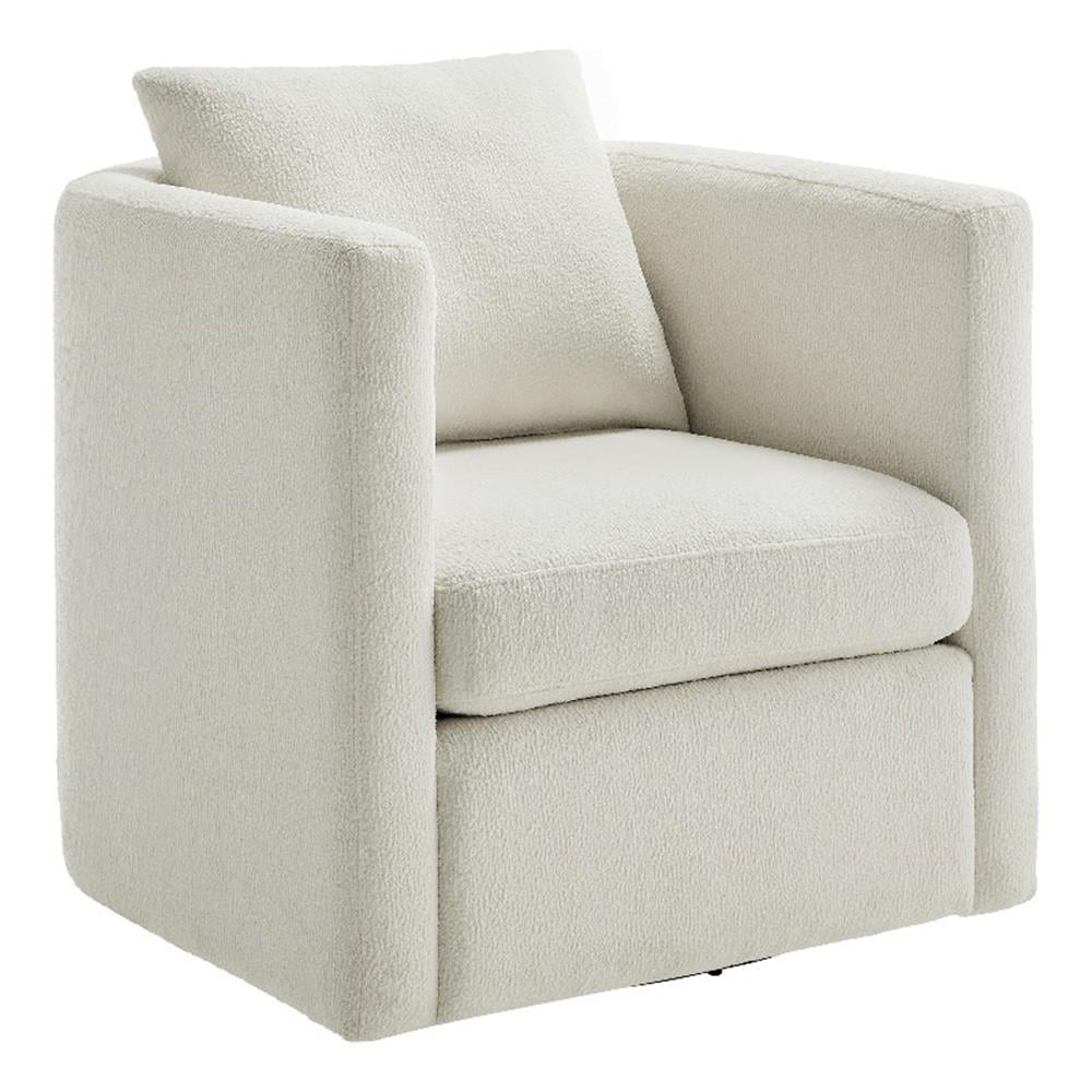 Comfort Pointe Sheldon Ivory Performance Fabric Swivel Barrel Chair ...