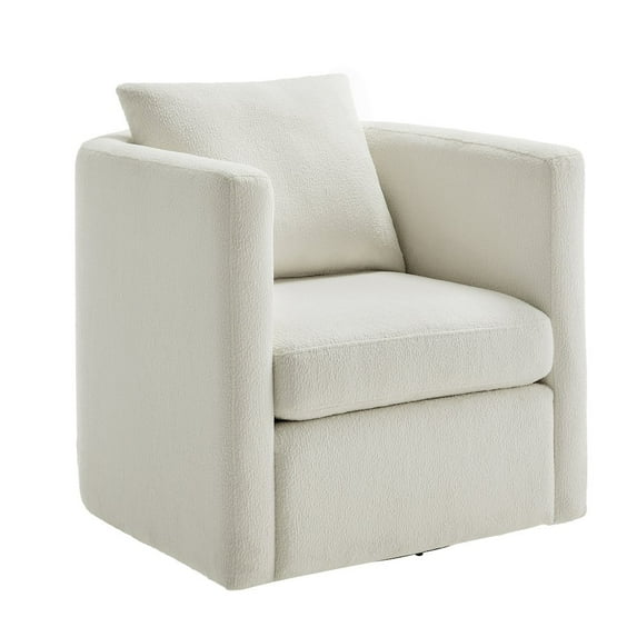 Comfort Pointe Sheldon Ivory Performance Fabric Swivel Barrel Chair ...