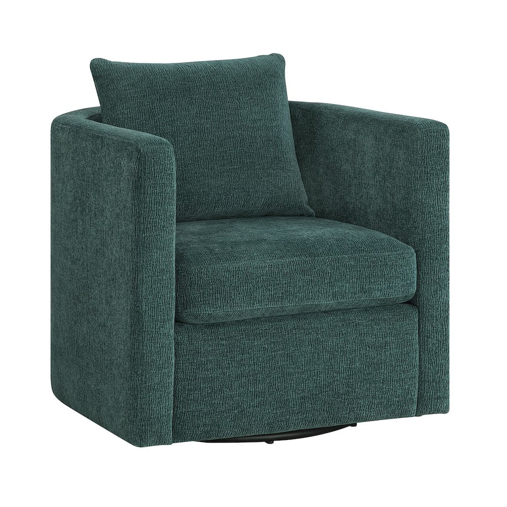 Comfort Pointe Sheldon Peacock Green Fabric Swivel Barrel Chair ...