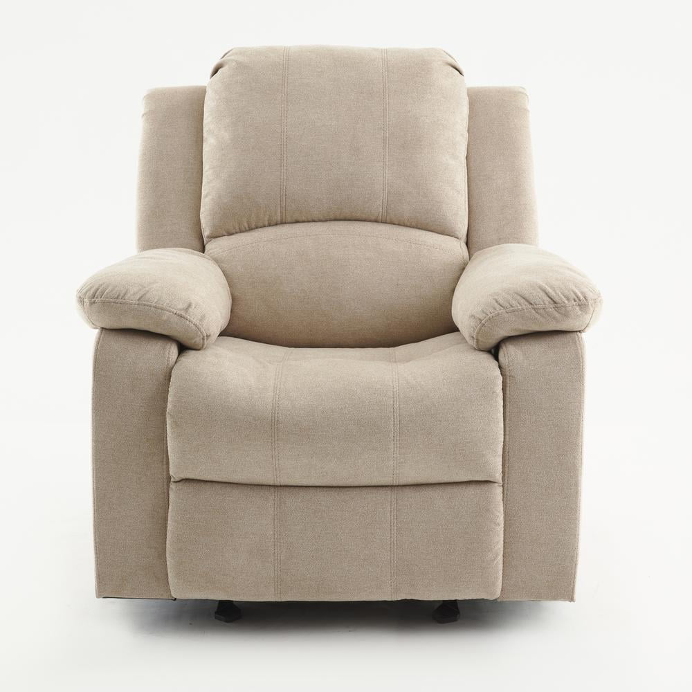 Comfort Pointe Troy Sand Polyester Microfiber Glider Rocking Chair ...