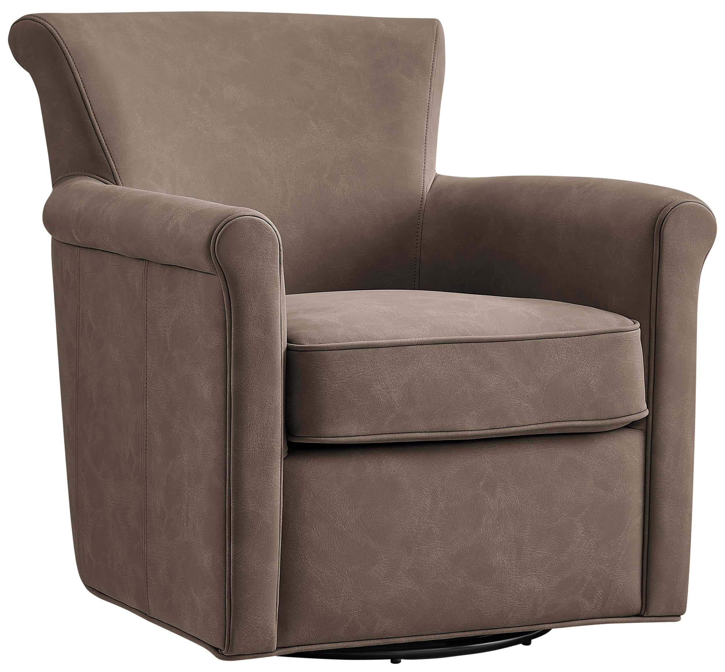 Comfort Pointe Winton Espresso Faux Leather Swivel Accent Chair ...