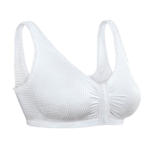 Comfort Sleep Bra, Front Closure, White, Size 38 - Walmart.com