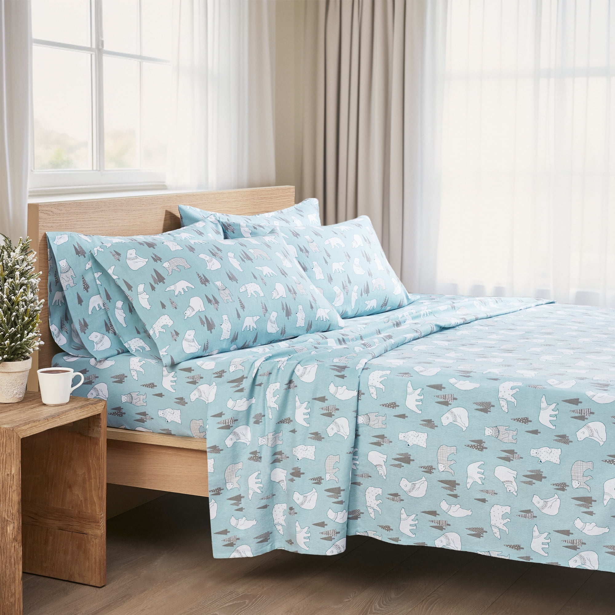 Comfort Spaces Full Sheet Set Flannel Bed Sheets Full 100 Cotton Bed