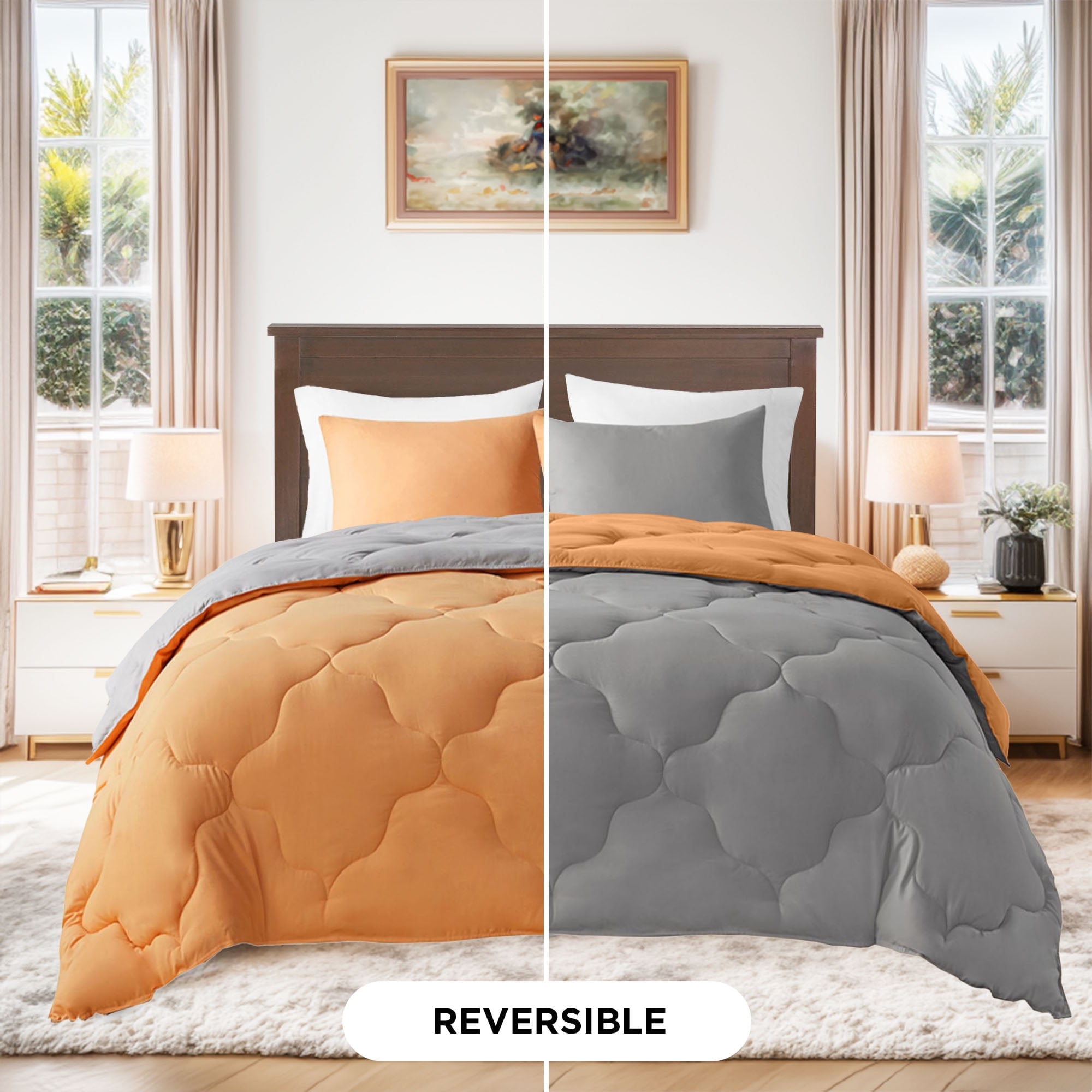 Comfort Spaces Full/Queen Size Comforter Sets, 3-Piece Reversible ...
