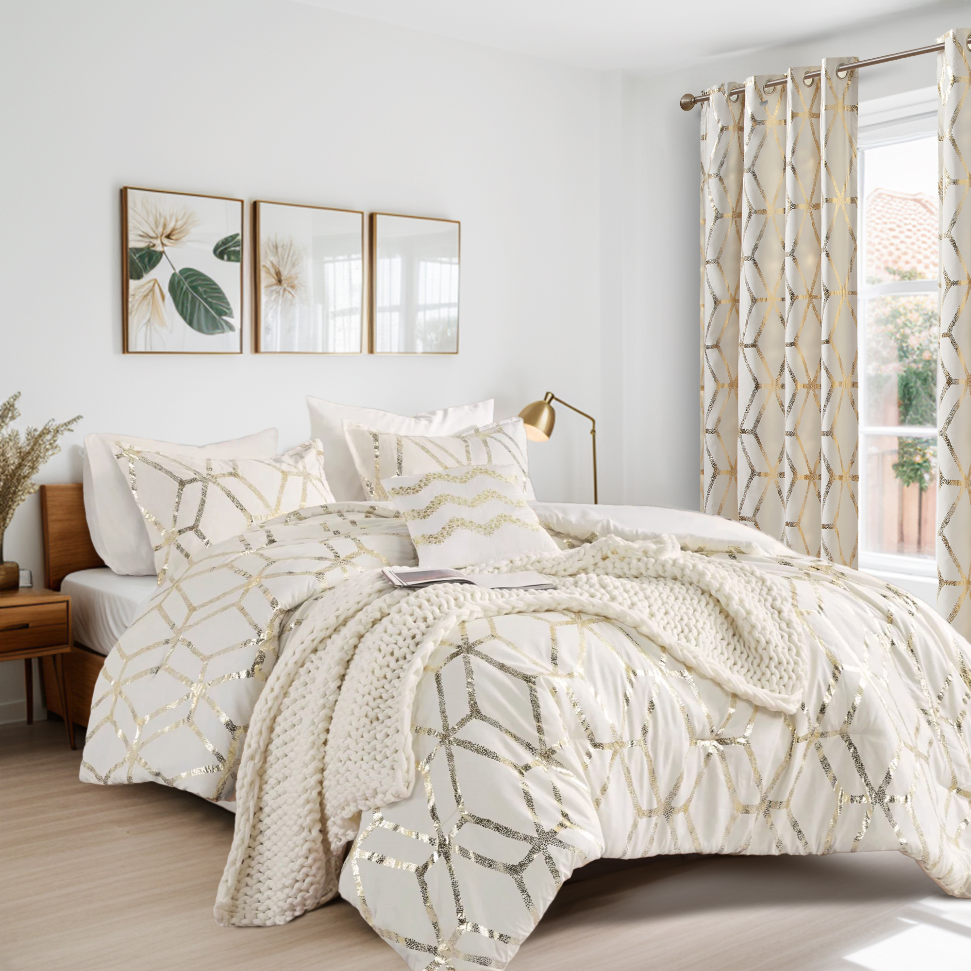 Lush Decor Avon Textured Polyester Ruffle Detail Comforter, Queen ...