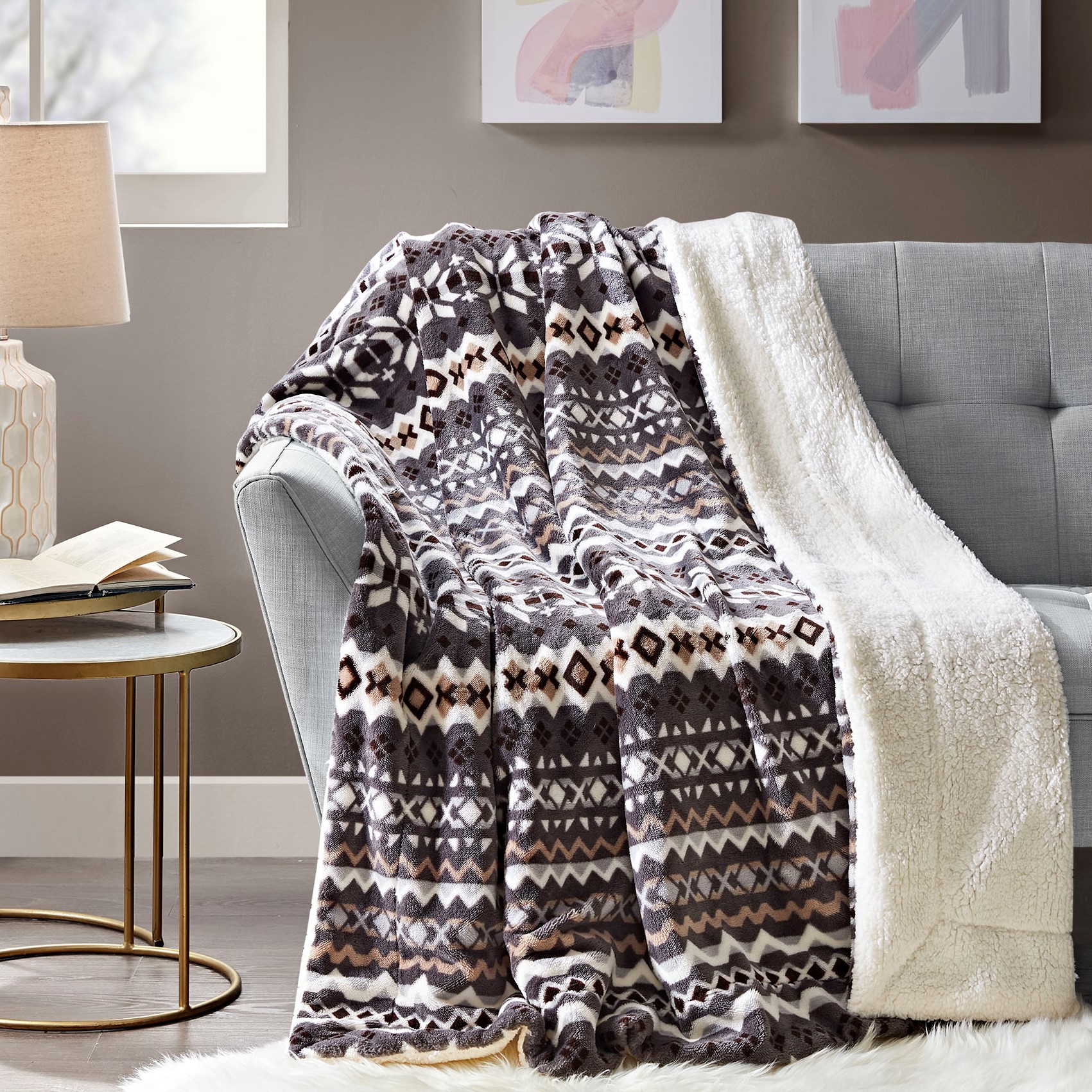 LOMAO Sherpa Fleece Blanket Soft Plush Throw Blanket Dual Sided Cozy ...