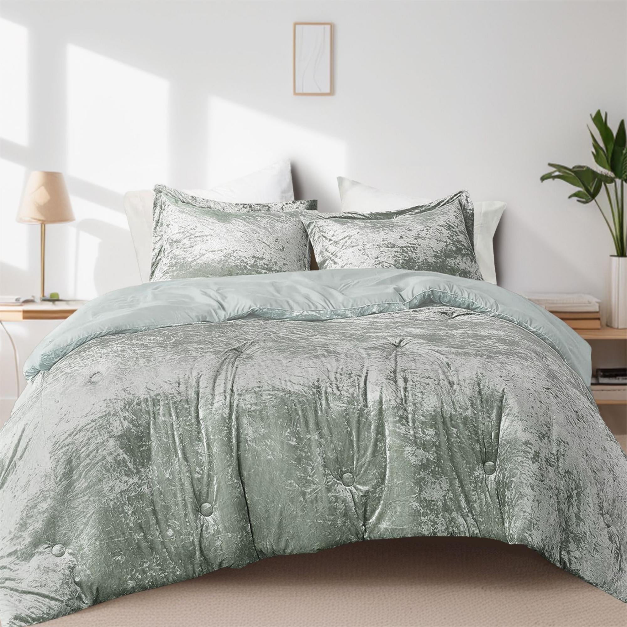 Comfort Spaces Full/Queen Cozy Velvet Comforter Sets, Luxe 3-Piece All ...