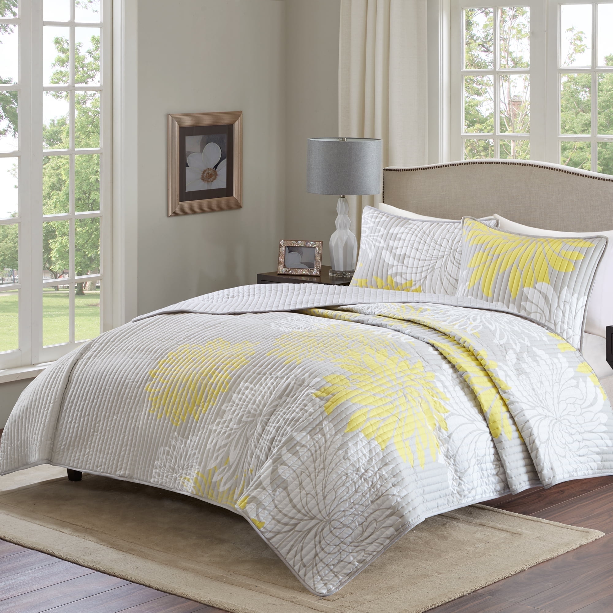 Yellow and gray coverlet store